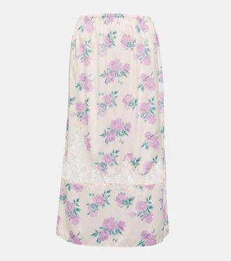 LoveShackFancy Jupe midi Fayette à fleurs