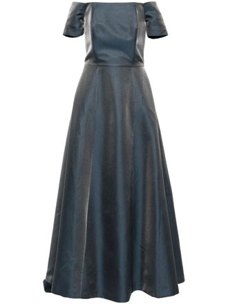 Bazza Alzouman robe-bustier longue à épaules dénudées - Bleu