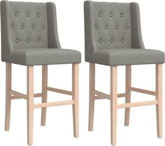 vidaXL Chaises de bar lot de 2 bois massif dhévéa et tissu vidaXL