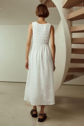 Next Midikleid Gesmoktes Midi-Sommerkleid (1-tlg)