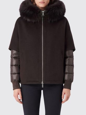 Moorer Kurzer Woll-Kaschmir-Mantel mit Shearling-Kapuze