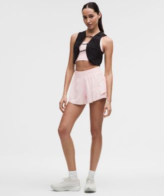 lululemon Shake It Out Lauf-Shorts mit hohem Bund f&uuml;r Frauen - 6 cm - Gr&ouml;&szlig;e XL in Pink Pearl