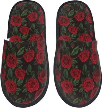 Generic Imprimé Roses Pantoufle Légères Pantoufles Chauds Chaussons Pour Chambre Unisex Femme L