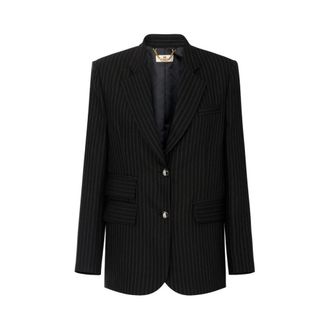 Elisabetta Franchi Nadelstreifen-Wollblazer - - Jackets - Damen - Schwarzk - XS