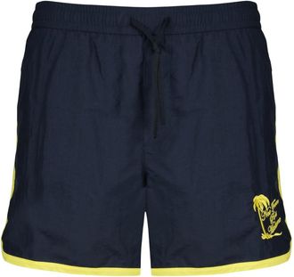 Dr&ocirc;le de Monsieur Homme, Maillots de bain, Bleu, Taille: L Short Plage Slogan Palmiers