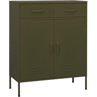 vidaXL Lagerschrank Olivgr&uuml;n 80x35x101,5 cm Stahl - Vidaxl