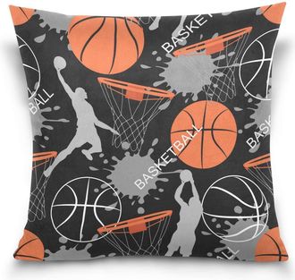 Linomo Kissenbezug 40x40 cm, Basketball Ball Dekorative Kissenbezug Kissenh&uuml;lle f&uuml;r Couch Sofa Bett Hause