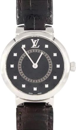 Louis Vuitton Pre-owned Tambour Slim Quartz en Acier Inoxydable - Femme - Pre-owned - Noir - Taille: ONE Size