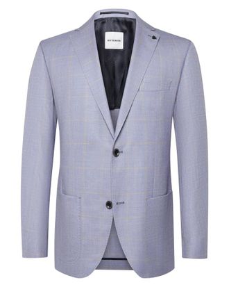 Roy Robson Sakko aus einem Schurwolle-Mix mit Fensterkaromuster, Regular Fit in