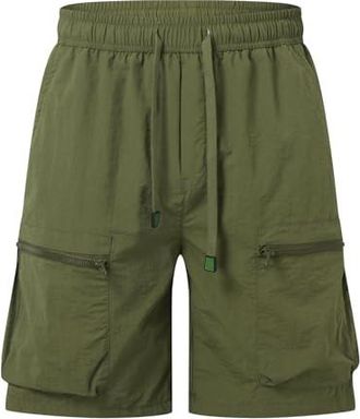 Generic Pantalons Courts Hommes &Eacute;t&eacute; Couleur Unie Simple L&acirc;che Cargo Shorts Cinq Quarts Casual Pantalon de Jogging, vert, XXL