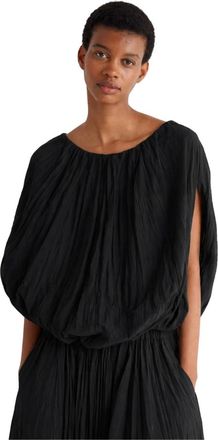 Meimeij Femme, Blouses et Chemises, Noir, Taille: 42 FR Blusa a Palloncino Plissettata