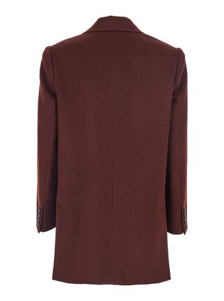Max Mara Womens Bordeaux Single-Breasted Wool Jacket Blazers