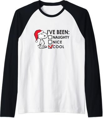 Peanuts Snoopy Naughty Nice Cool Christmas Raglan