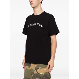 Dagger Logo-Printed Cotton T-Shirt - Black