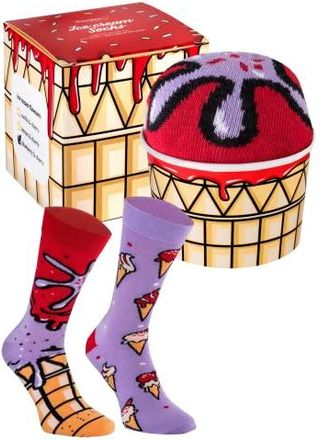 Rainbow Socks Unisexe Femme Homme - Les glaces de chaussettes dans une boite pour elle et pour lui - un cadeau pour les amis pour lanniversaire - 1 Paire - BLEUET &