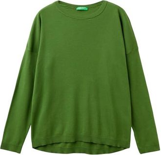 Benetton Pull pour Femme, Vert for&ecirc;t 2g3, XS