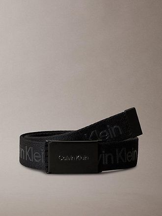 Calvin Klein Logo-g&uuml;rtel Aus Canvas F&uuml;r Kinder - Ck Black - Gender-inclusive Kinder - L-XL