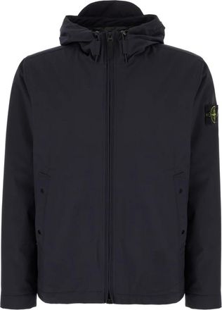 Stone Island Homme, Vestes, Bleu, Taille: XL Veste Rembourr&eacute;e Stretch &agrave; Capuche