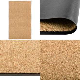 vidaXL Vidaxl - Fußmatte Waschbar Creme 90x150 cm - Innenfußmatte - Außentürmatte - Anti-Rutschmatte - Waschebene - Cremefarbene Fußmatte - Home & Living