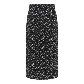 Dolce & Gabbana Seidenmischung Midi Rock - - Skirts - Damen - Schwarzk - XS