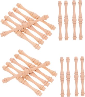TOPBATHY 25 Stück Holzschnitzkolumnen Holzverzierungen Handwerk aus massivem Holz Holzhandwerk Piersäulen Treppengeländer aus Holz Balustraden für den Treppeni