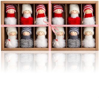 Com-Four 12x Premium Weihnachtsbaum-Anh&auml;nger Engel - Christbaumschmuck - schwedisch-skandinavische Deko-Trolle, Engel, Feen, Weihnachtsm&auml;nner als Christbaumsch