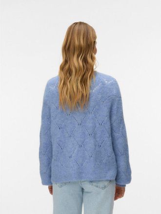 Vero Moda Strickjacke VMSHELL LS O-NECK ONEBUTTON CARDIGAN BOO