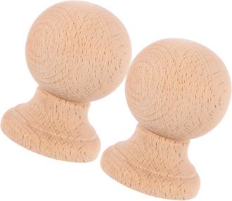 Soimiss 2 Stück Massive Holzsäulen Endkappen Unbehandeltem Hartholz Elegante Dekorative Holzornamente für Möbel und Treppen Natürlicher Holzmaserung Vielseiti