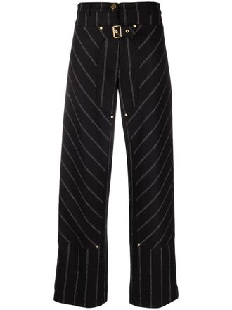 Stella McCartney pantalon droit &agrave; rayures - Noir