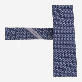 Ferragamo Mens Tie Navy Silk Ties & Bow
