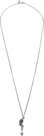 Emanuele Bicocchi Rose and Skull Pendant Necklace
