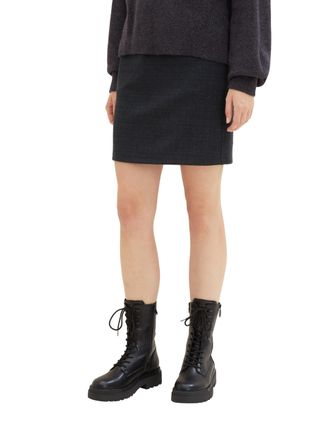 Tom Tailor Damen Karo Rock mit Gummibund, black glen check ck, 34