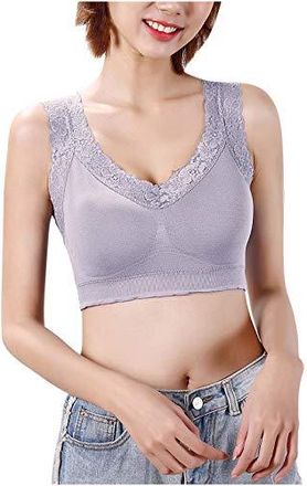 Generic 2026 Soutiens-gorge pour femme Soutien-gorge femme Sans essuyage et enveloppement de poitrine Sous-v&ecirc;tements de sport sexy en dentelle, beige, M
