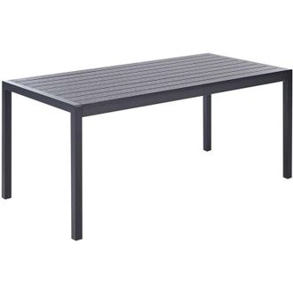 Beliani Gartentisch VERNIO 180 cm 90 cm Metall Schwarz