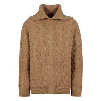Polo Ralph Lauren Pull &agrave; col montant - Femme - Pulls - Beige - Taille: 36 FR