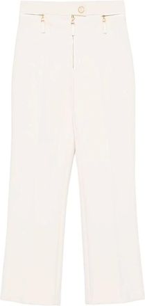 Elisabetta Franchi Femme, Pantalons, Blanc, Taille: 42 FR Double crepe Pantalons