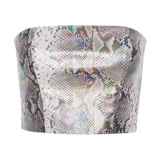 Rotate Rotate Birger Christensen, Femme, Tops, Gris, Taille: 40 FR Haut Bandeau Argent Holographique