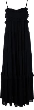 Michael Kors Femme, Robes, Bleu, Taille: 42 FR Maxi Abito in Georgette a Balze