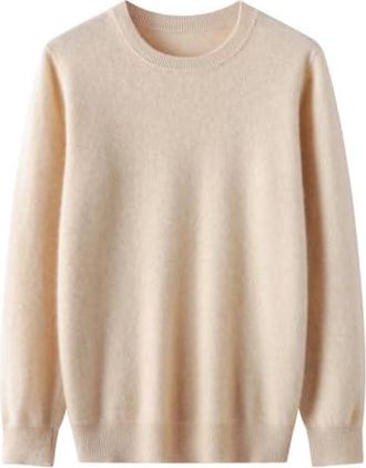 Generic Pull en cachemire m&eacute;rinos pour homme Col rond Chaud Pull Manteau, beige, L