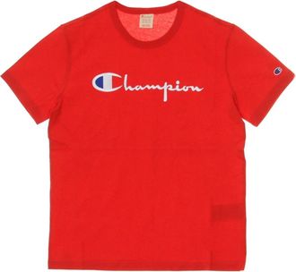 Champion Crewneck Tee - - Tops - Herren - Rot - XL