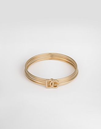 Dolce & Gabbana Armreif Mit Mehreren Ringelementen Und Dg-logo - Frau Bijoux Gold Metall Onesize