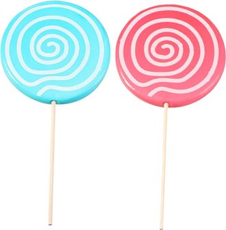 Amosfun 2st Dekorativer Gef&auml;lschter Lutscher Lutschbonbons F&uuml;r Partyt&uuml;ten Halloween-s&uuml;&szlig;igkeitst&uuml;ten Strudel Riesige S&uuml;&szlig;igkeiten-Requisite Regenbogen-lutscher 