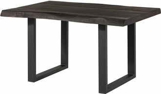 Massivmoebel24 Baumtisch Mango 140x90x77 grau lackiert / U-Beine anthrazit matt FREEFORM 5