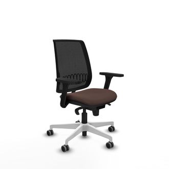 Piqueras y Crespo B&uuml;rostuhl mit 3D-Armen, h&ouml;henverstellbare Lendenwirbelst&uuml;tze, ausgestattet mit 5 Positionen und injiziertem Schaumstoff, Schwarz/Dunkelbraun