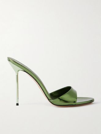 PARIS TEXAS Mules En Cuir Verni Lida - Vert