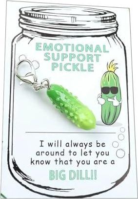 Generic Porte-cl&eacute;s amusant en forme de cornichon - Support positif en r&eacute;sine, porte-cl&eacute;s portable en forme de, pendentif de sac l&eacute;ger | Accessoire mignon pour