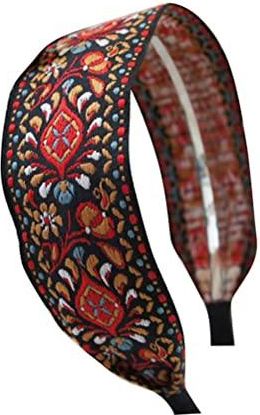 Onsoyours Bandeau Cheveux Femme Boho Bandeaux pour Les Femmes Fleur Vintage Imprim&eacute; Floral Tendance Serre T&ecirc;te Bandeaux pour Femme A Caf&eacute; Taille unique