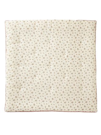 Vertbaudet Bodenmatte/Parkteppich, Gaze, Baumwolle und Velours, Ecru/mehrfarbig, 100 x 100 cm