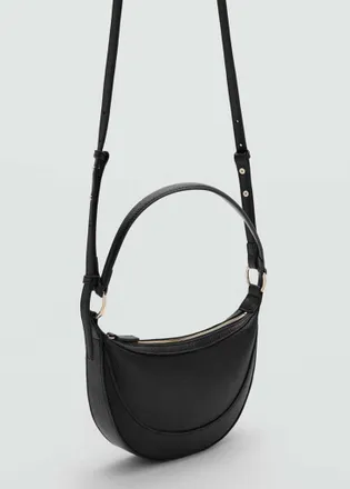 Mango Sac bandouli&egrave;re ovale noir - Femme - Taille unique - MANGO