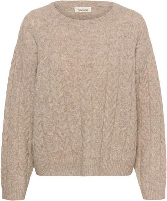 Soaked In Luxury Femme, Pulls, Beige, Taille: 38 FR Pull Slidalia en maille torsad&eacute;e